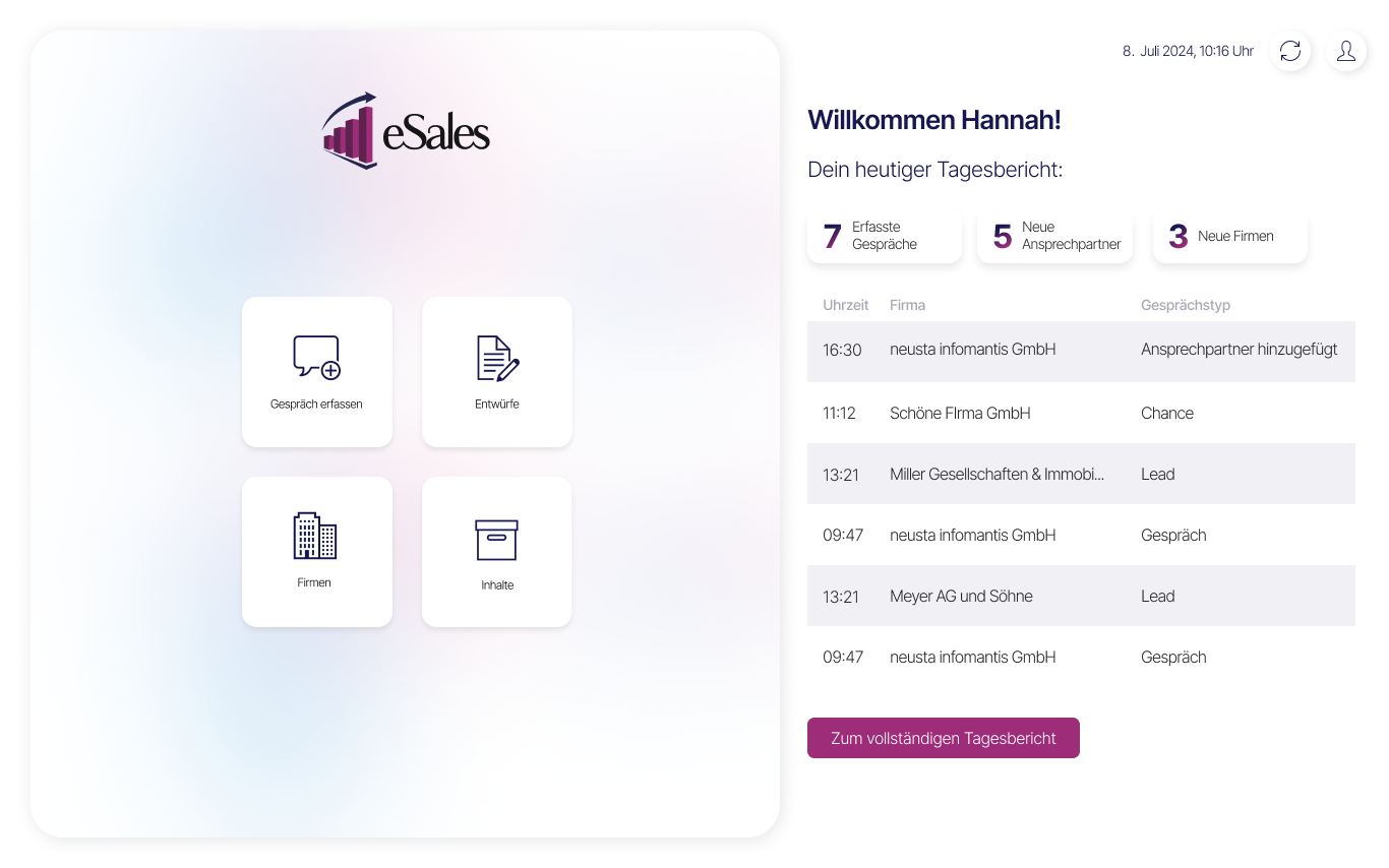 eSalesApp | Vertriebsapp + CRM für Außendienst und Messen